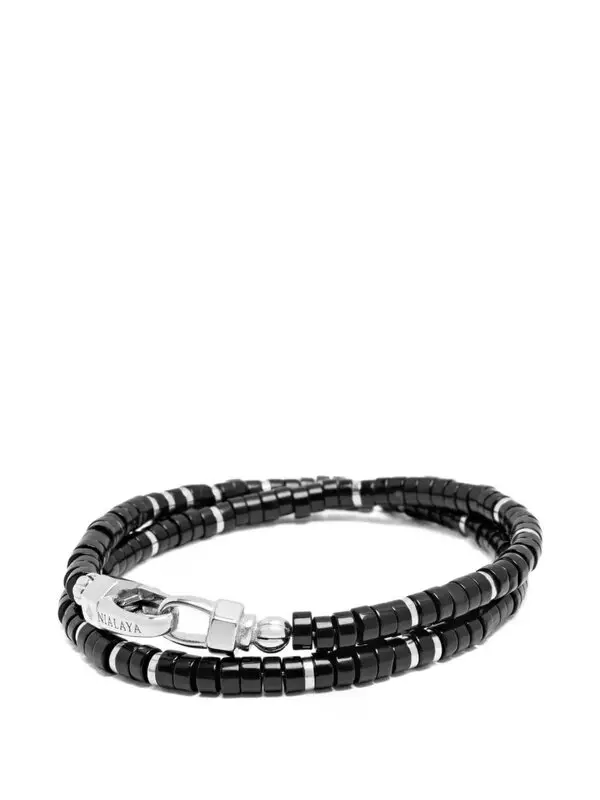 NIALAYA JEWELRY Onyx Bead Wrap Bracelet