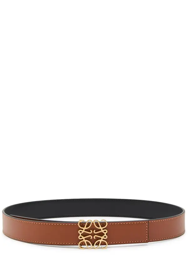 Loewe Anagram Leather Belt - Black