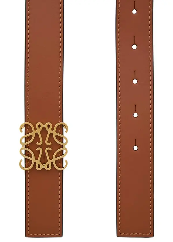Loewe Anagram Leather Belt - Black