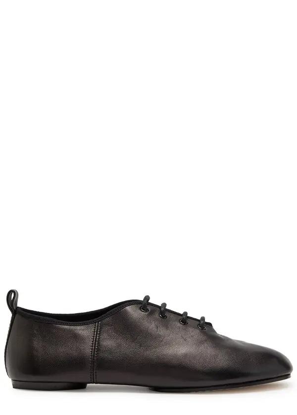 MAISON MARGIELA Tabi Lace-up Leather Ballet Flats - Black