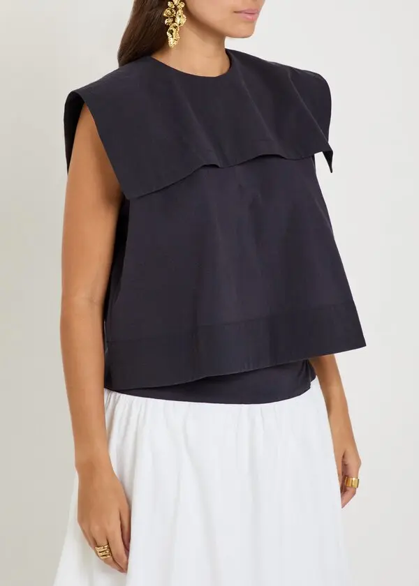 LES VACANCES D'IRINA Puritan Textured Cotton Top