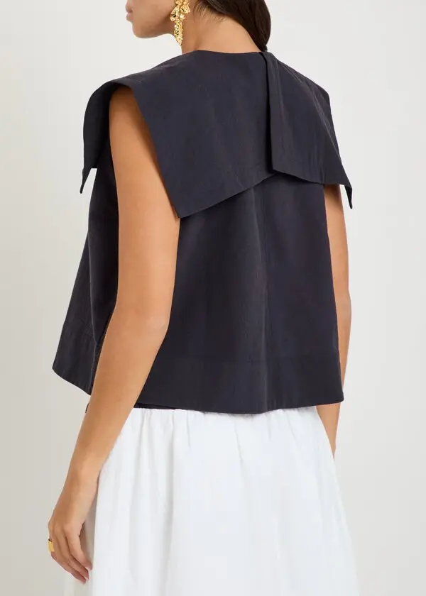 LES VACANCES D'IRINA Puritan Textured Cotton Top
