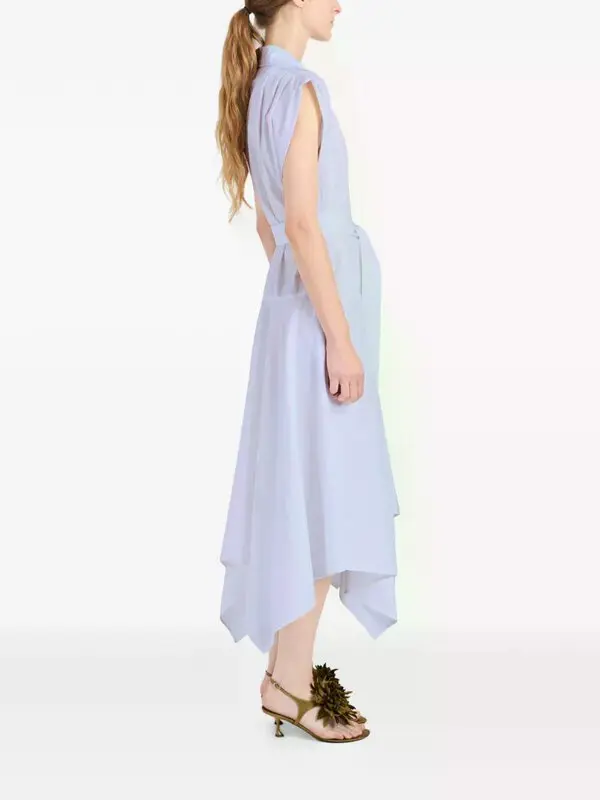 Proenza Schouler Belted Asymmetric Hem Cotton Midi Dress - Purple