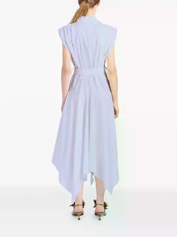 Proenza Schouler Belted Asymmetric Hem Cotton Midi Dress - Purple