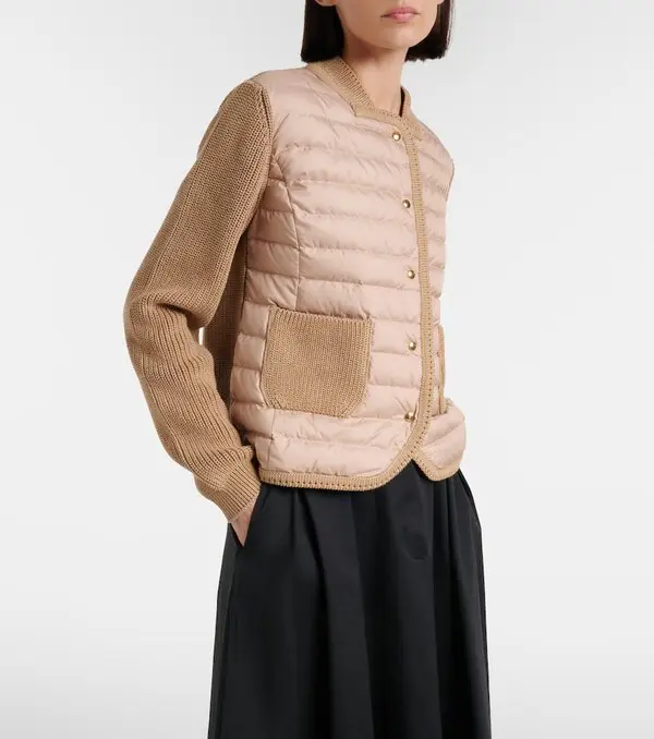 Moncler Down-paneled Cotton Cardigan