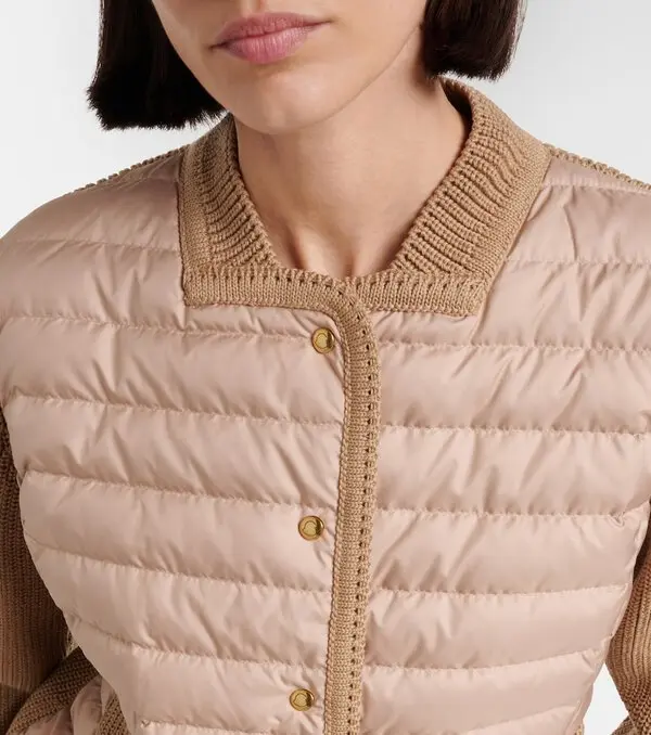 Moncler Down-paneled Cotton Cardigan