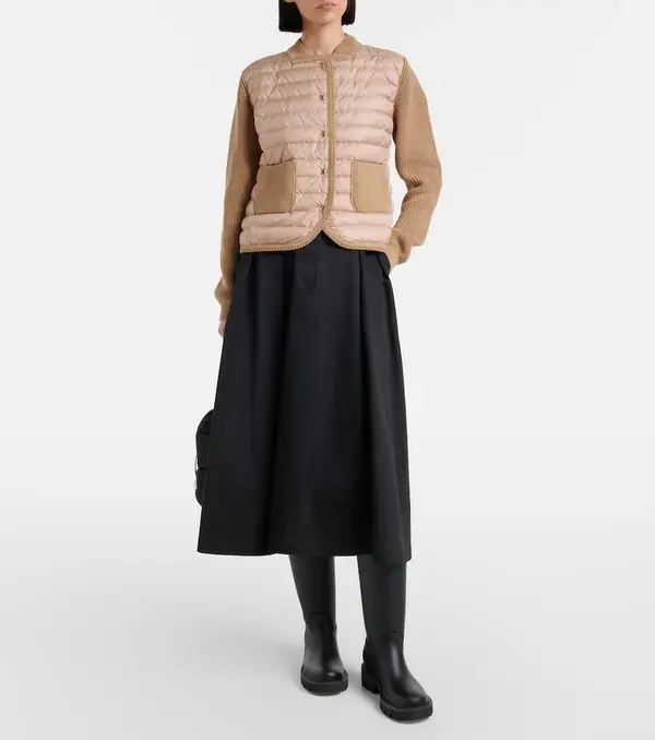 Moncler Down-paneled Cotton Cardigan