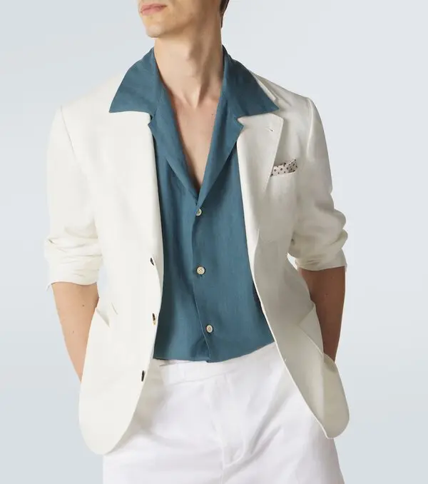 Kiton Linen Bowling Shirt