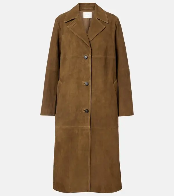 Vince Suede Single-breasted Coat