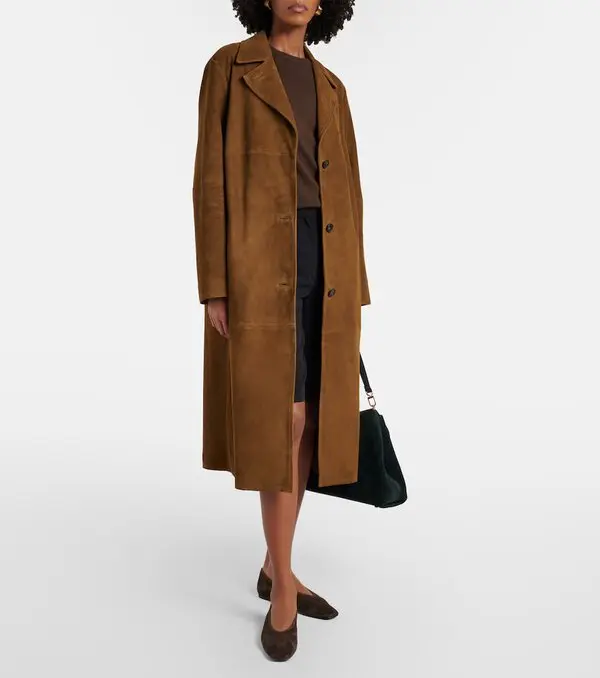 Vince Suede Single-breasted Coat