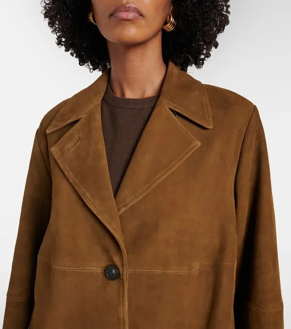 Vince Suede Single-breasted Coat