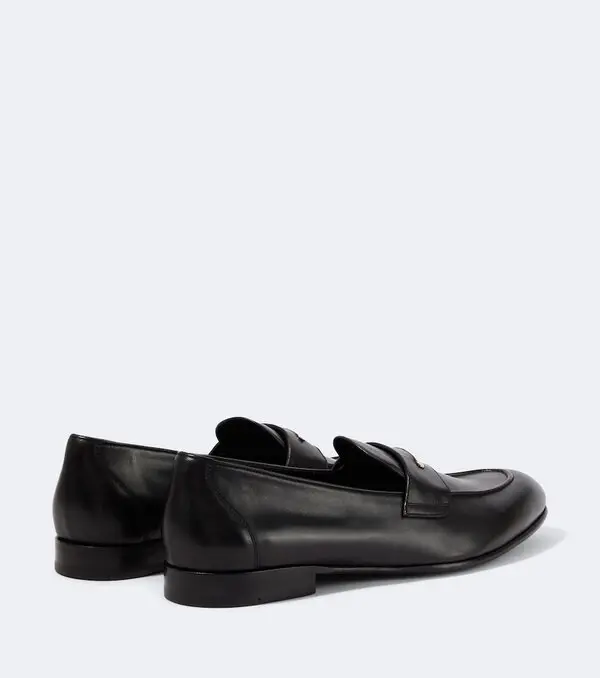 Brioni Appia Leather Penny Loafers - Black