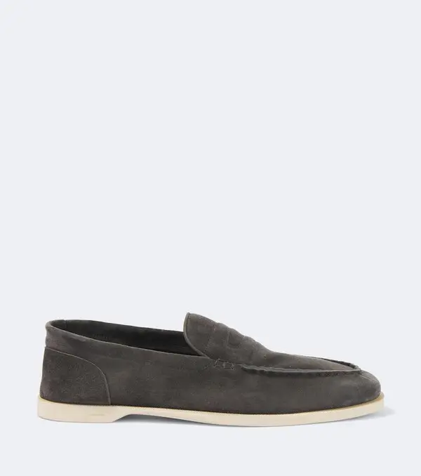 John Lobb Pace Suede Loafers - Grey
