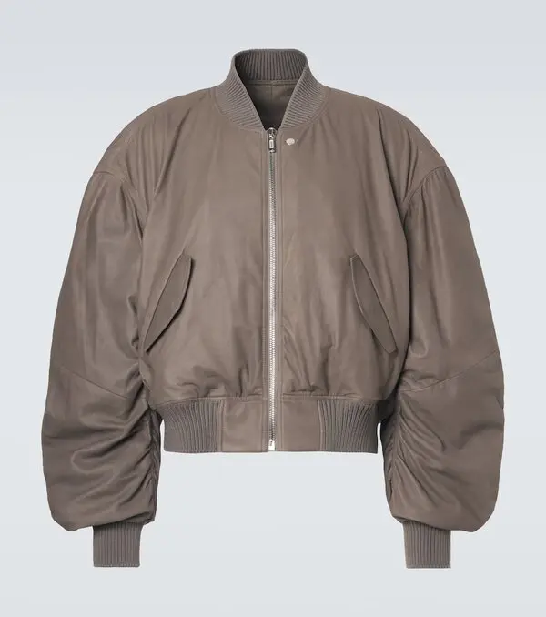Rick Owens Secchia Flight" Bomber Jacket In Dust Leather