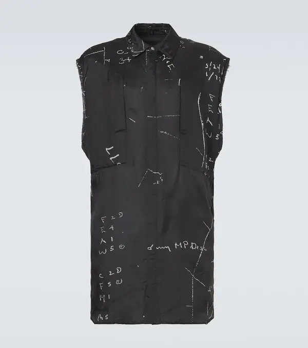 Rick Owens Jumbo Printed Sleeveless Shirt