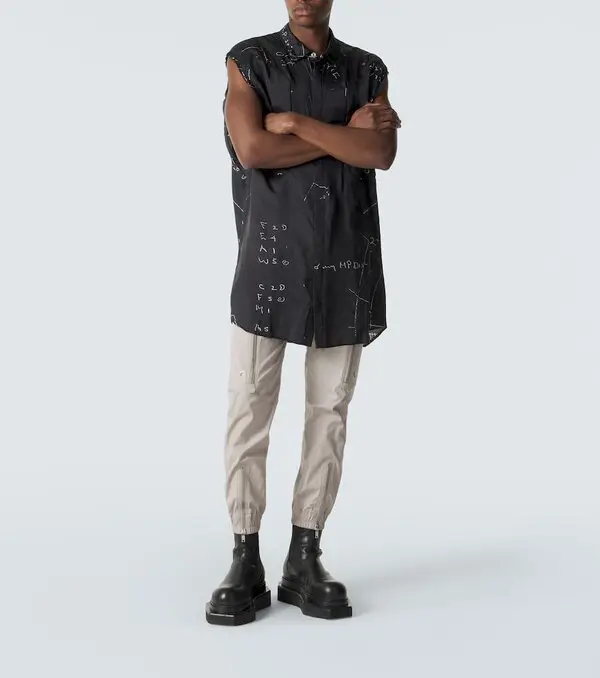 Rick Owens Jumbo Printed Sleeveless Shirt