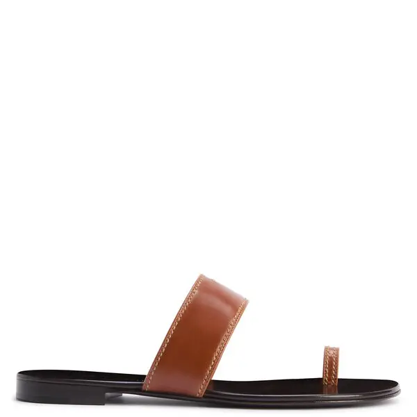GIUSEPPE ZANOTTI Nitis Flat Leather Thong Sandals - Light_brown
