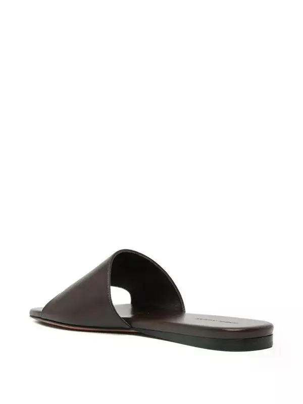 Amina Muaddi Bianca Leather Sandals - Brown