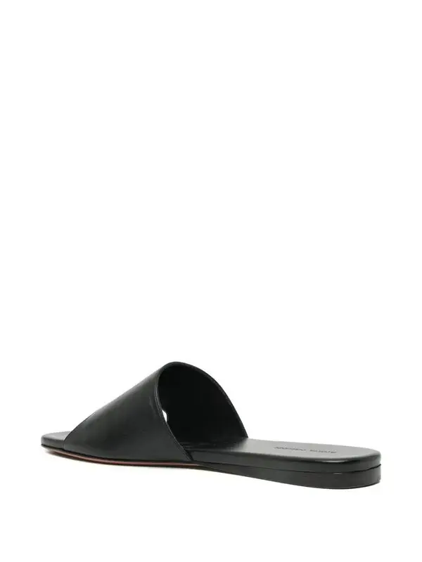 Amina Muaddi Bianca Debossed Logo Sandals - Black