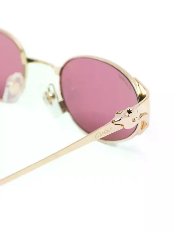 Cartier Oval Frame Rimless Sunglasses - Gold
