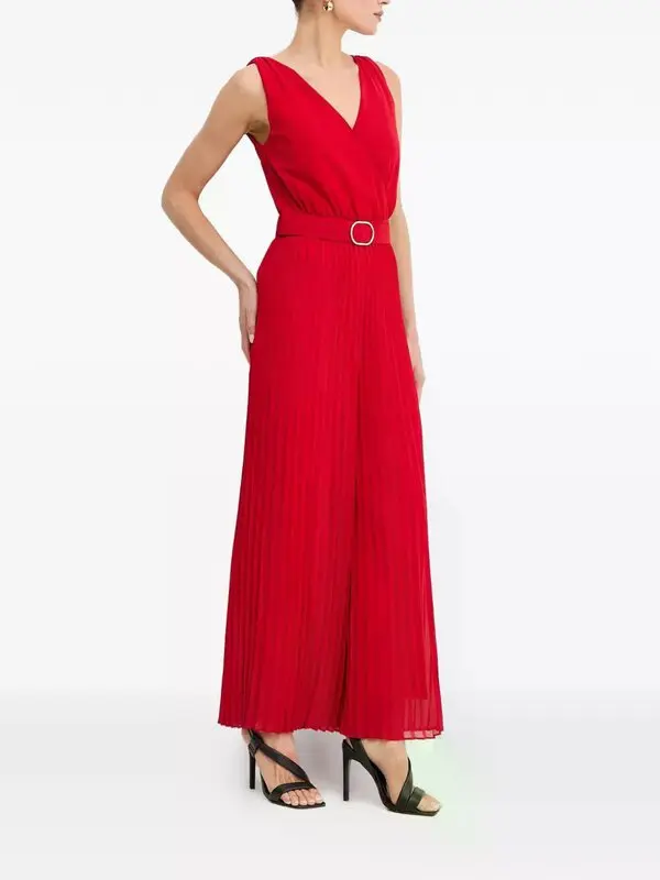 MORGAN Pleated V-neck Jumpsuit