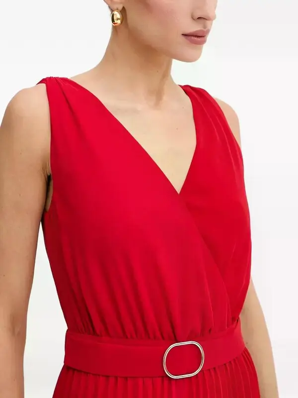 MORGAN Pleated V-neck Jumpsuit