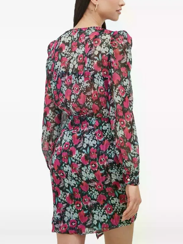 MORGAN Floral Print V-neck Mini Dress
