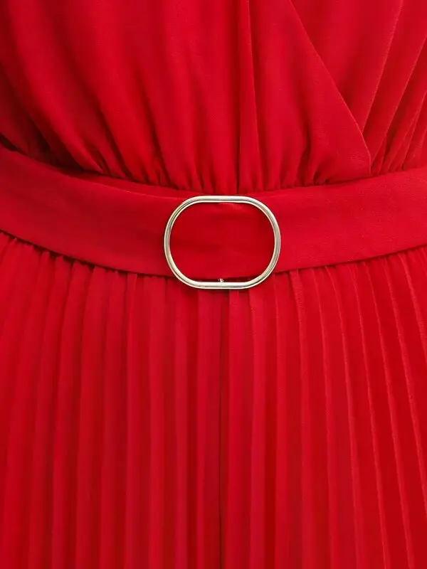 MORGAN Pleated Belted Jumpsuit