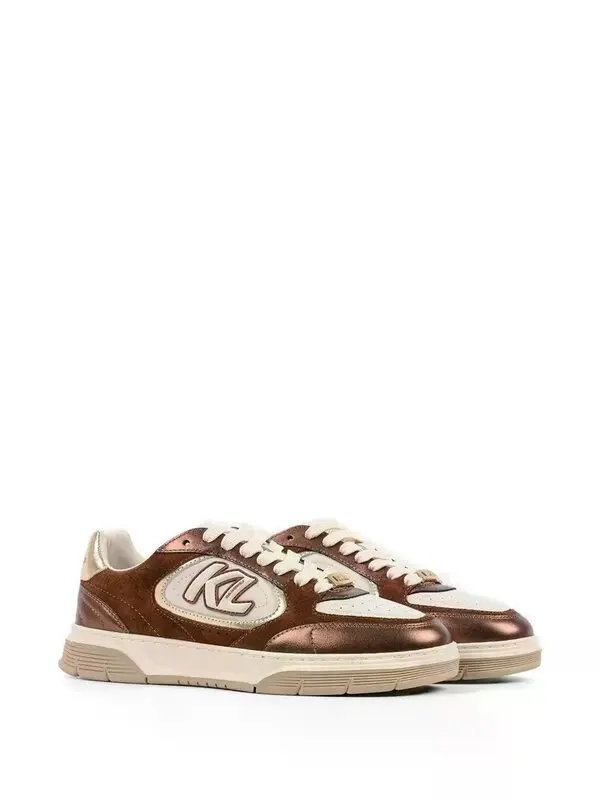 Karl Lagerfeld Logo Detail Suede Sneakers - Brown