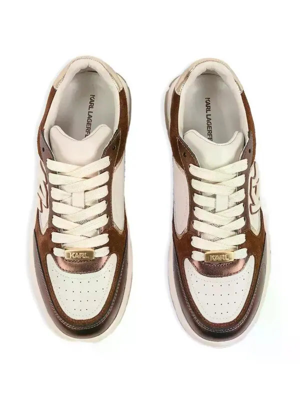 Karl Lagerfeld Logo Detail Suede Sneakers - Brown