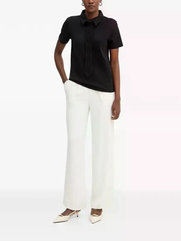 Karl Lagerfeld Tie-collar T-shirt - Black