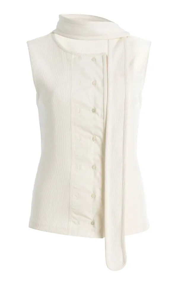 LEMAIRE Asymmetric Fitted Top - White