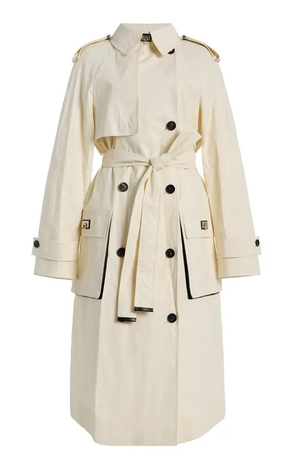 FERRAGAMO Coated Linen Trench Coat