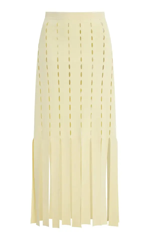 ZANKOV Perry Perforated Knit Maxi Skirt - Yellow