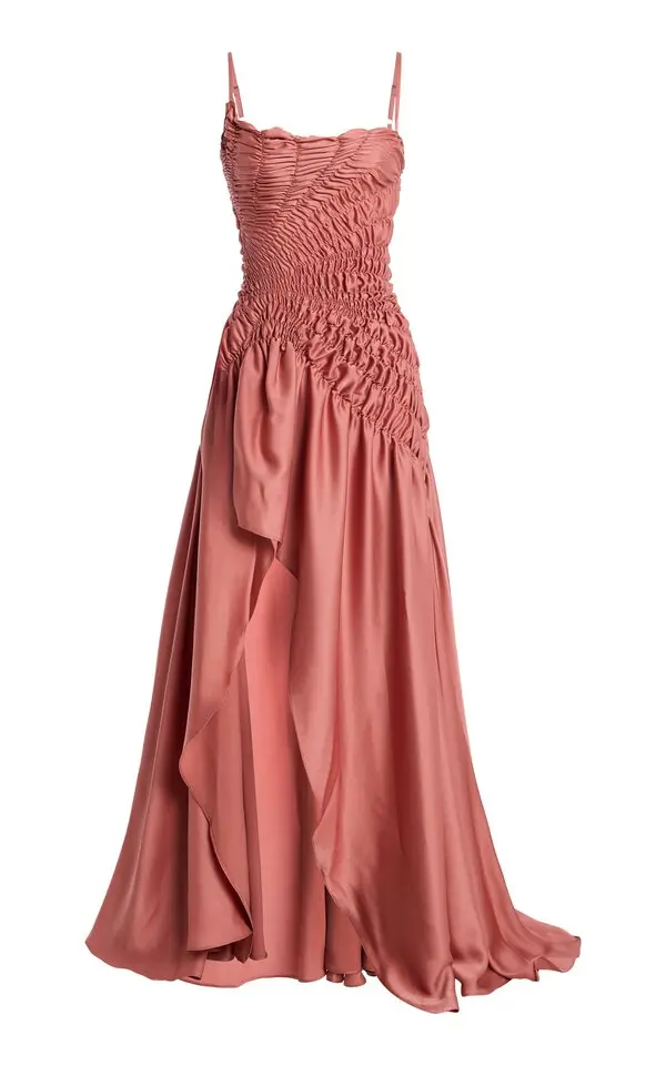 GEORGIA HARDINGE The Eclipse Matte-satin Maxi Dress - Pink