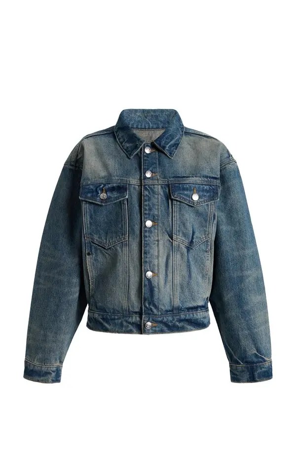 EB DENIM Varsity Denim Trucker Jacket