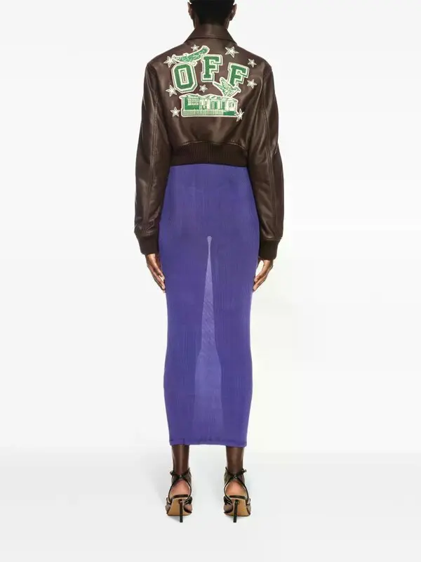 Off-White Leather Bomber Jacket