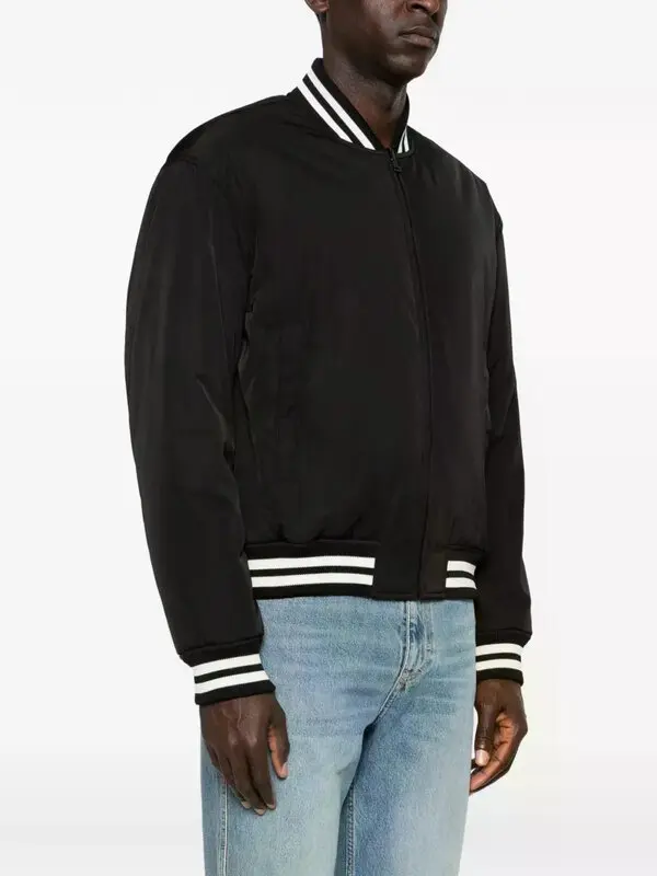 Gucci Zip-up Bomber Jacket With Striped Trim