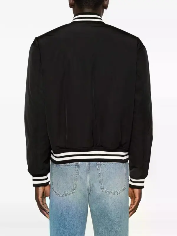 Gucci Zip-up Bomber Jacket With Striped Trim
