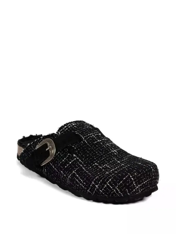 Faliero Sarti Checked Buckle Mules