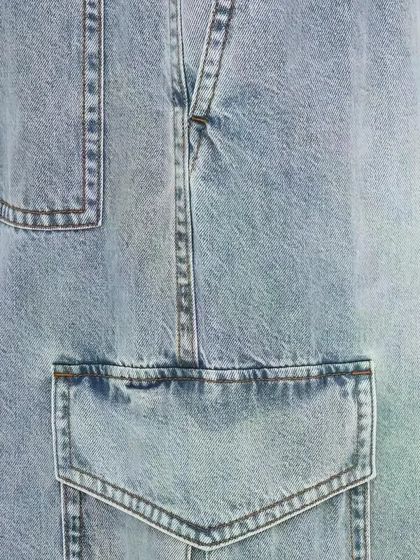 Zimmermann Belted Cargo Denim Shorts - Blue