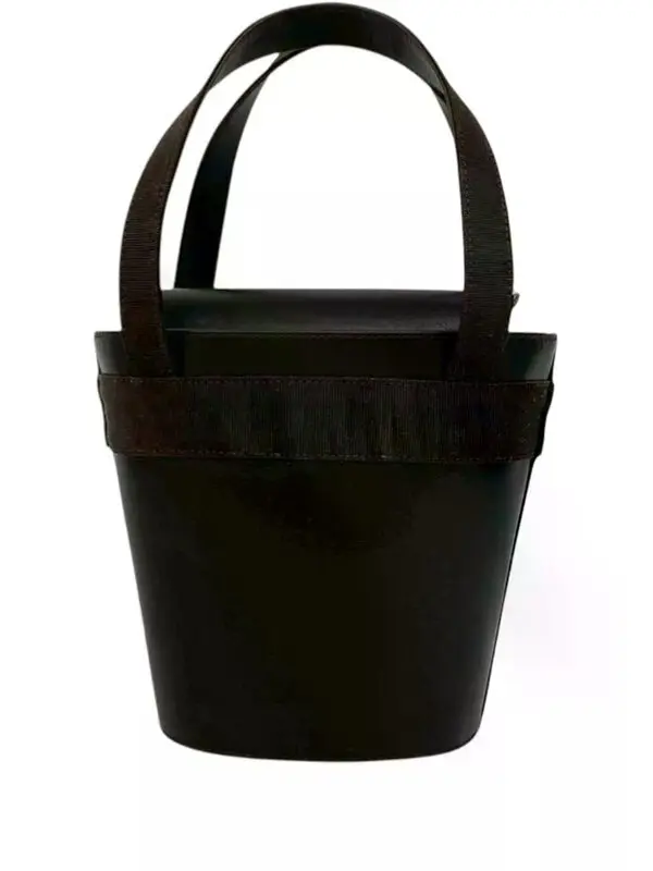 FERRAGAMO Leather Vara Bow Top Handle Bucket Bag - Brown