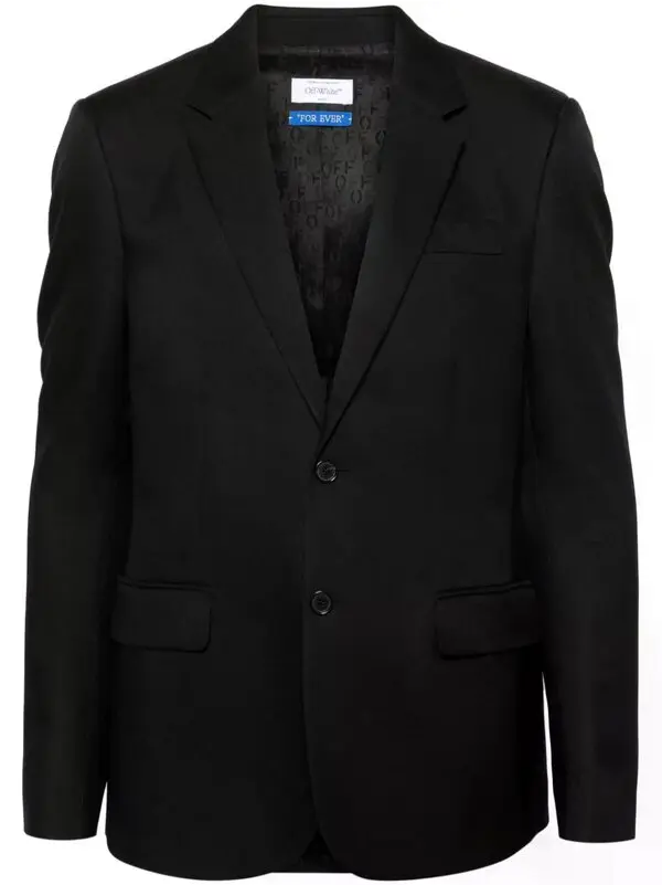 Off-White Single-breasted Twill-weave Blazer - Black
