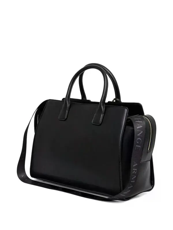 Armani Exchange Tote Bag With Tag Detail - Black
