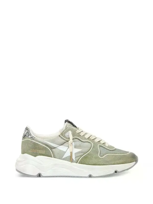 GOLDEN GOOSE Running Sole Sneakers With Glitter Detail - Green