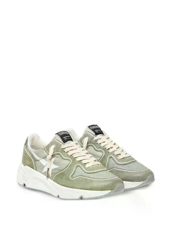 GOLDEN GOOSE Running Sole Sneakers With Glitter Detail - Green