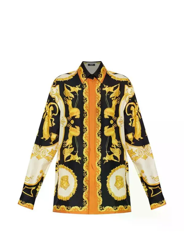 Versace All-over Print Button-up Shirt - Black