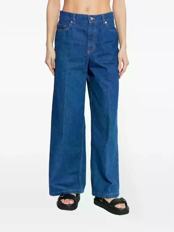Maison Kitsuné High-waisted Wide-leg Jeans
