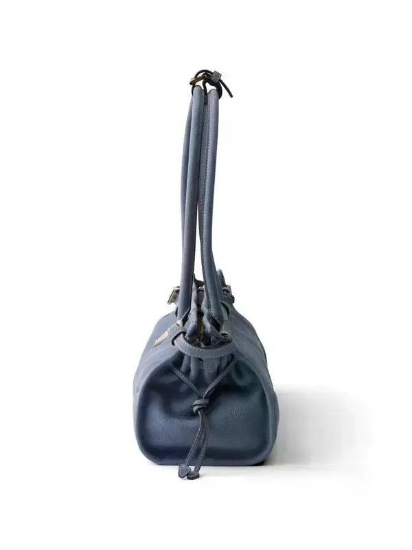Prada Bonnie Medium Nubuck Leather Handbag - Blue
