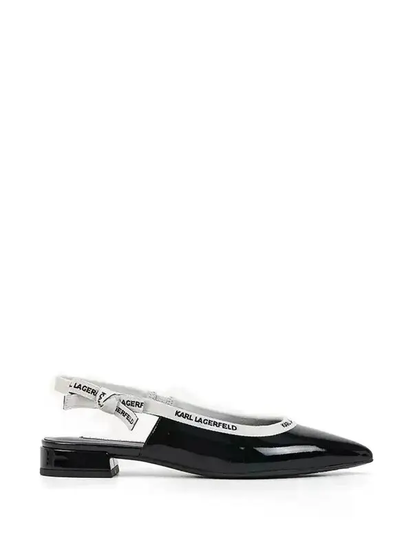 Karl Lagerfeld Pointed-toe Slingback Pumps With Bow Detail